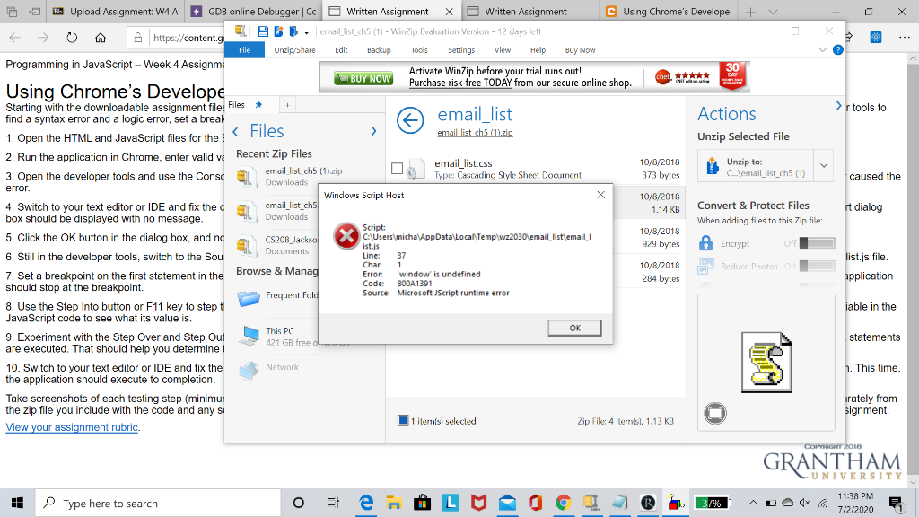 Using Chrome’s Developer Tools to Debug Starting with | Chegg.com