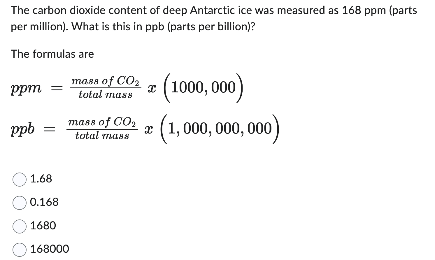 [Solved]: The carbon dioxide content of deep Antarctic ice