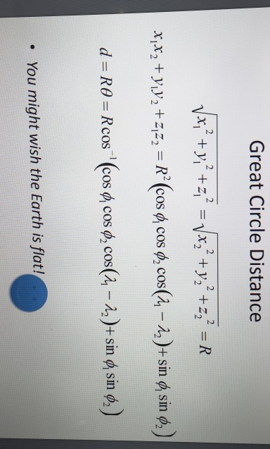 Solved 1.Calculate the great circle distance between ICN | Chegg.com