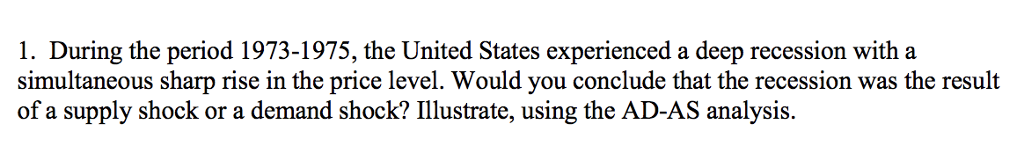 Solved 1. During the period 1973-1975, the United States | Chegg.com