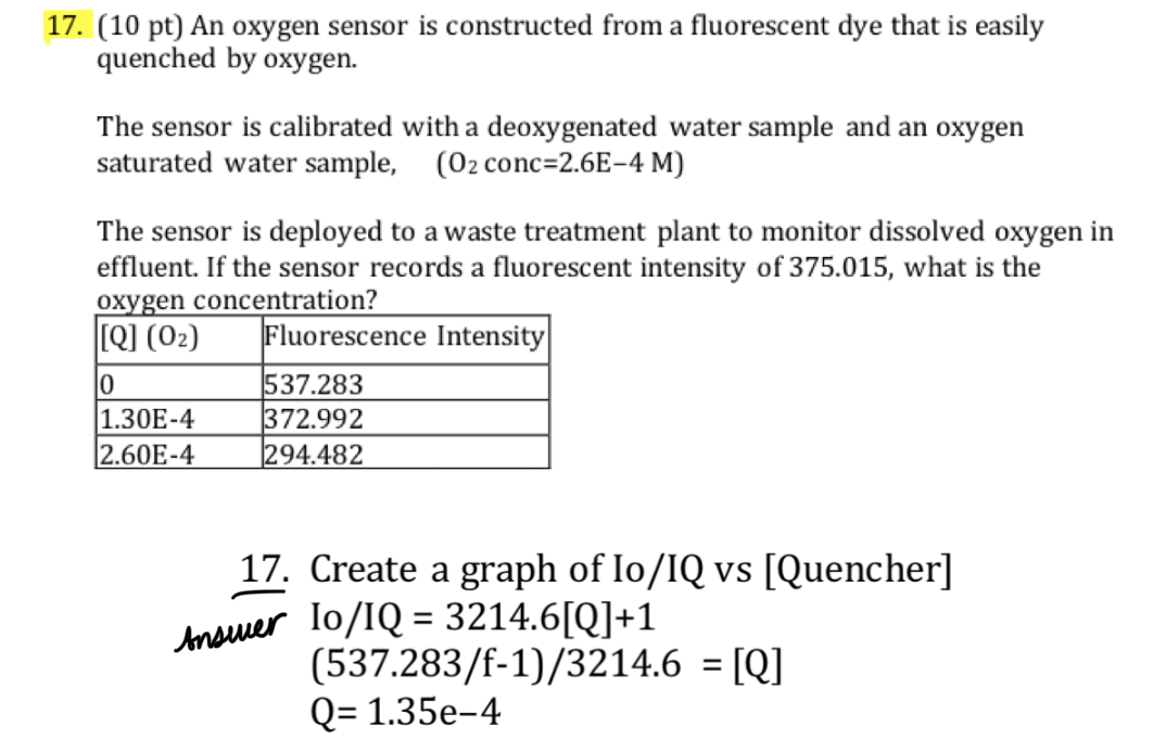 Solved 17. (10 pt) An oxygen sensor is constructed from a | Chegg.com