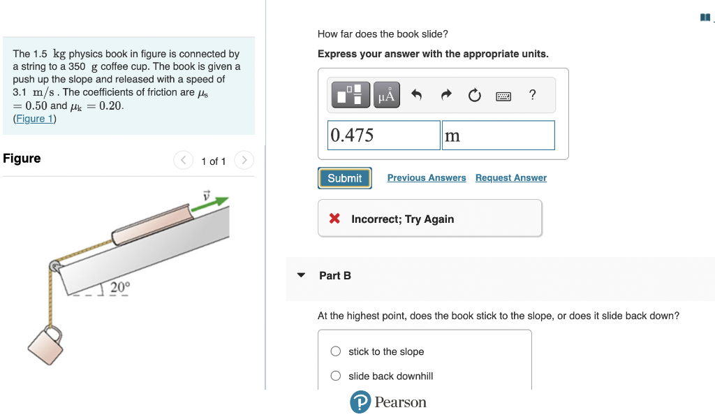 Solved How far does the book slide? The 1.5 kg physics book | Chegg.com