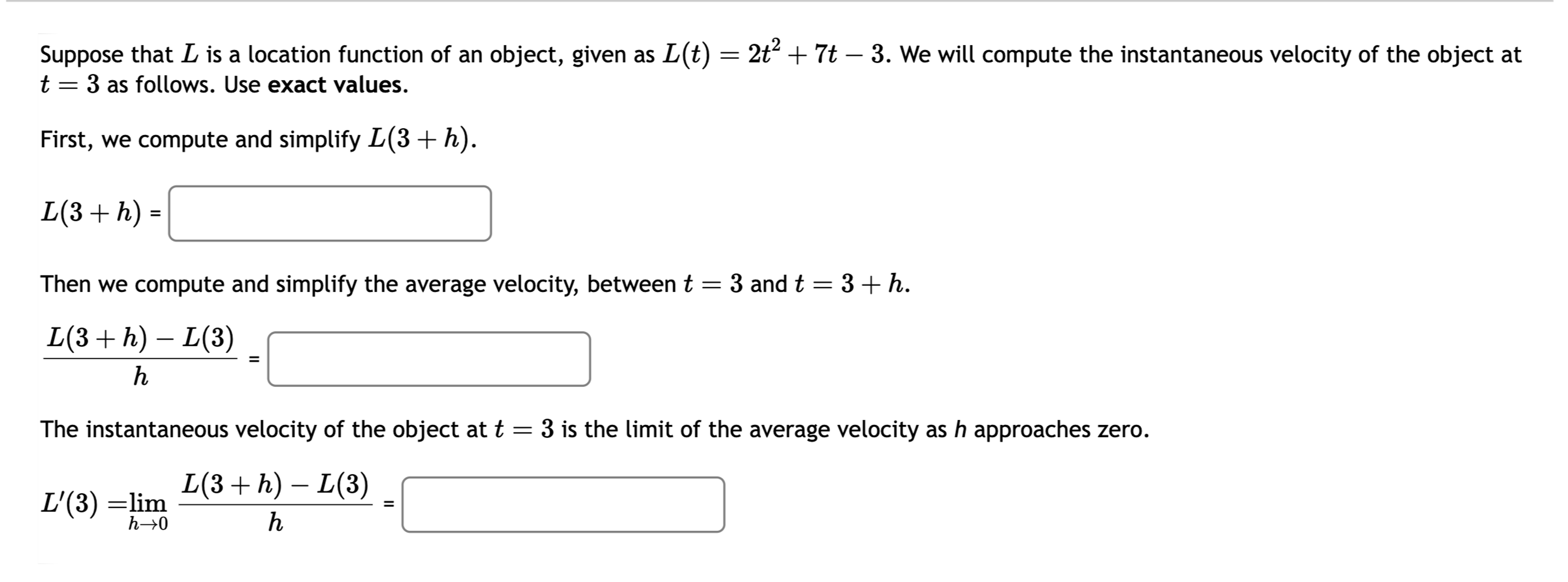 Solved Suppose that L ﻿is a location function of an object, | Chegg.com