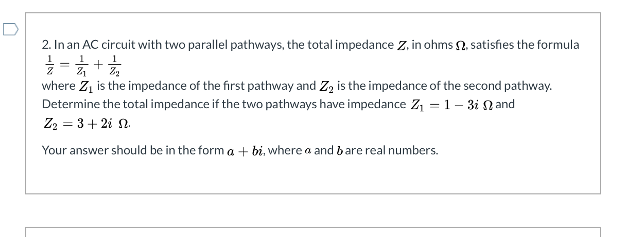 Solved 2. In an AC circuit with two parallel pathways, the | Chegg.com