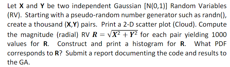 Solved Let X and Y be two independent Gaussian [N(0,1)] | Chegg.com