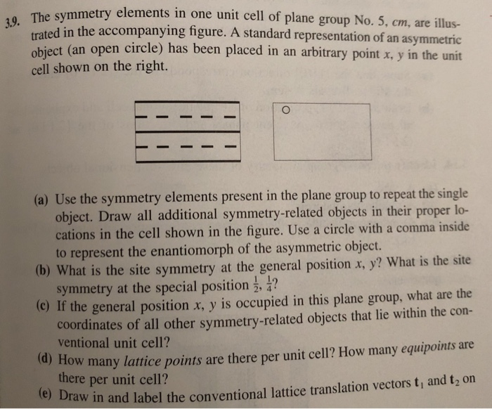 s in one unit cell of plane group No. 5, cm, are | Chegg.com