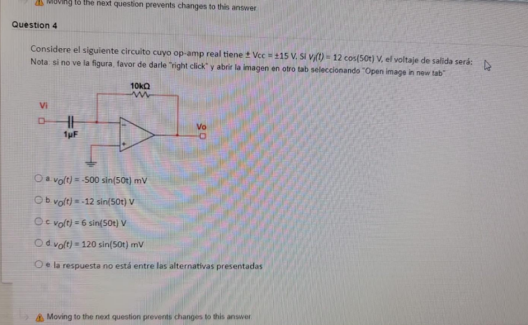 Solved Considere el siguiente circuito cuyo op-amp real | Chegg.com