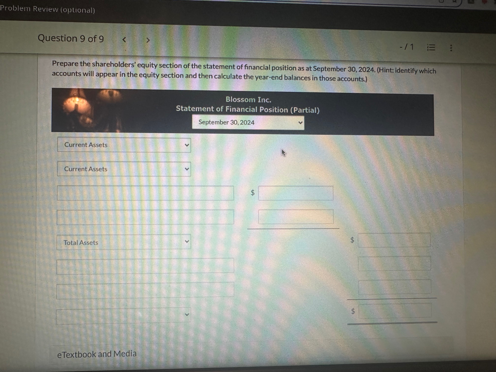 Solved The following information is available for Blossom | Chegg.com