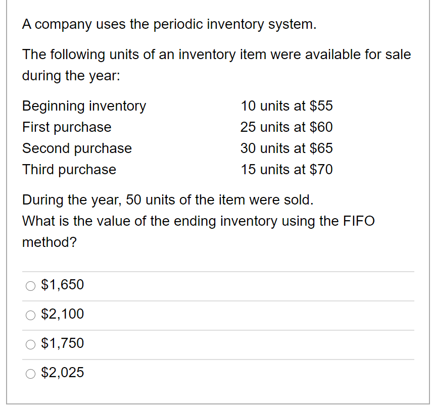 Solved A company uses the periodic inventory system. The | Chegg.com