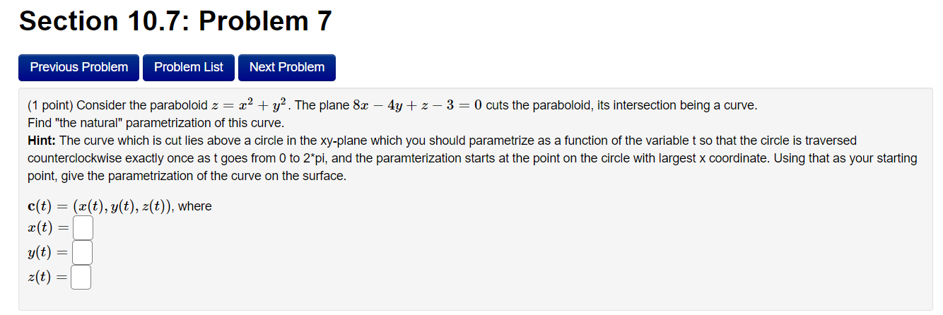 Solved Section 10.7: Problem 9 Previous Problem Problem List | Chegg.com