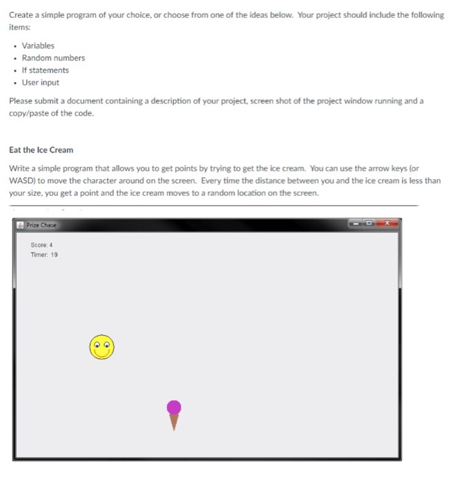 Solved Create a simple program of your choice, or choose | Chegg.com