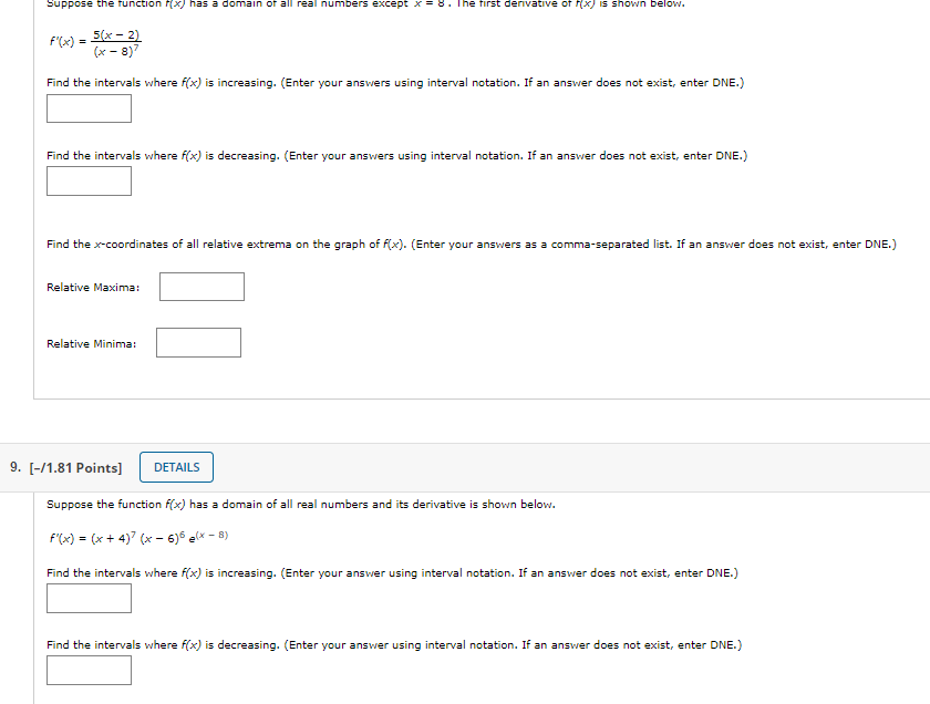 Solved Suppose the function (x) has a domain of all real | Chegg.com