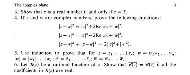 Solved The complex plane 3 3. Show that z is a real number | Chegg.com
