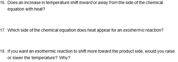 Solved MODEL 3: CHANGING TEMPERATURE The reaction from Model | Chegg.com