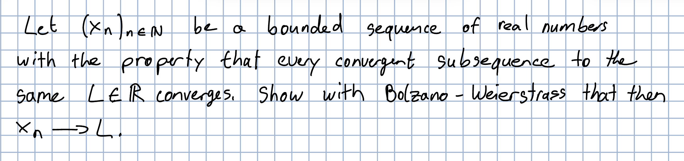 Let (xn)n∈N be a bounded sequence of real numbers | Chegg.com