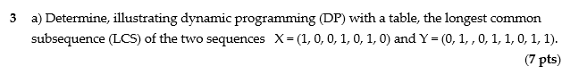 Solved 3 a) Determine, illustrating dynamic programming (DP) | Chegg.com
