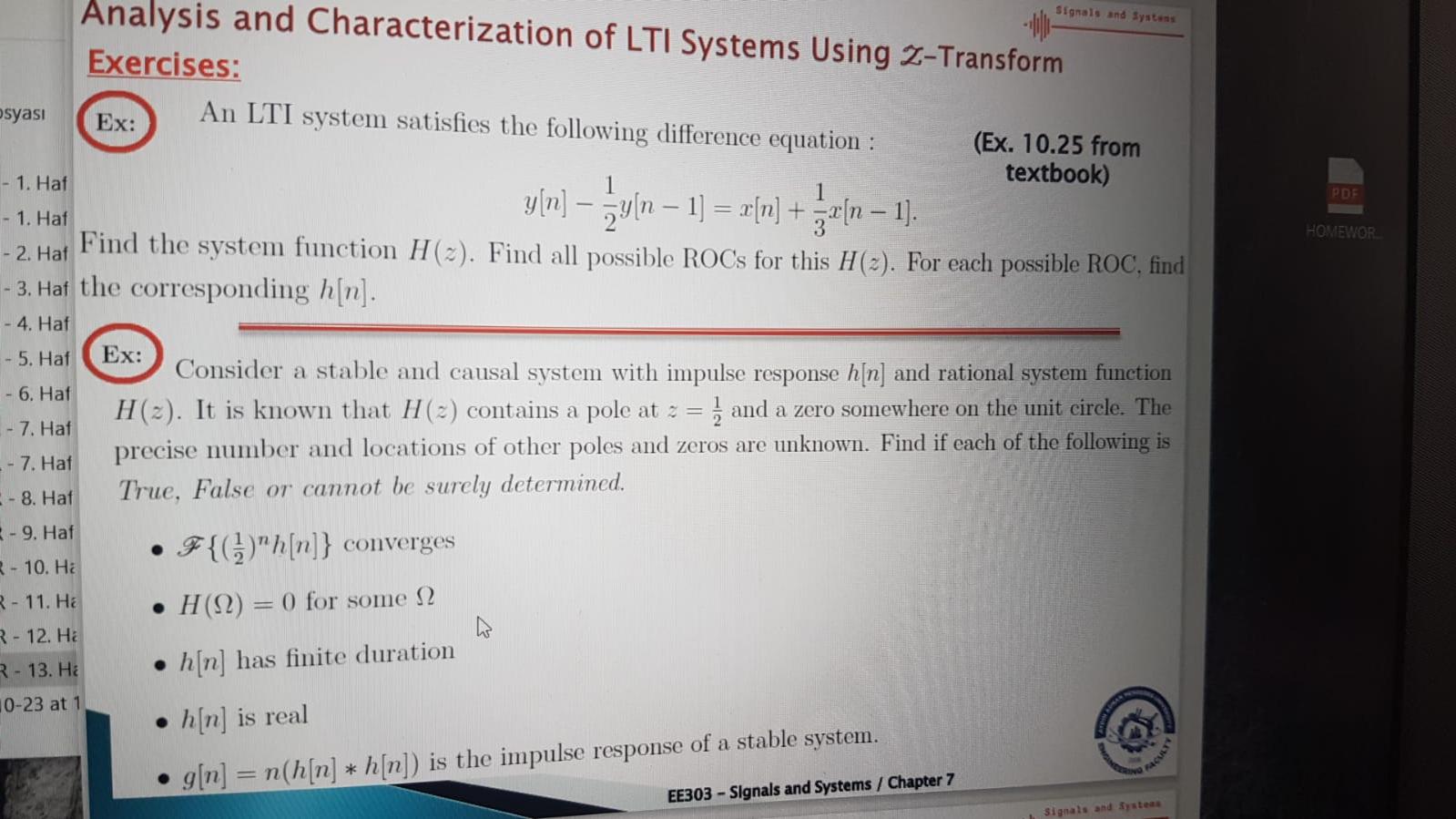 Solved Signals and Systems Analysis and Characterization of | Chegg.com