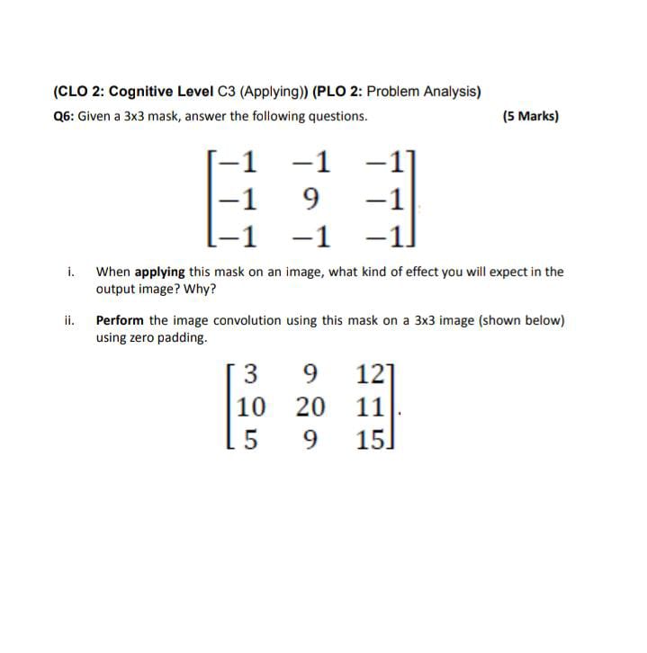 Solved Q.No.2 (CLO_1): (Cognitive Level C2, ﻿i.e., | Chegg.com