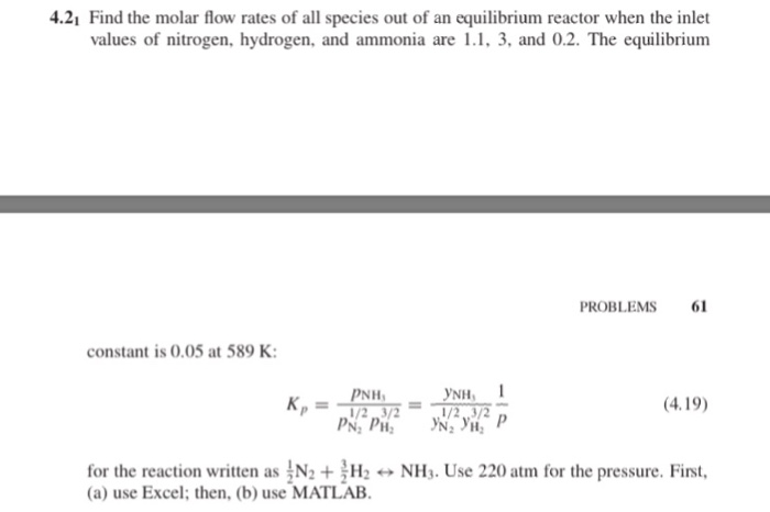 Find the molar flow rates of all species out of an | Chegg.com