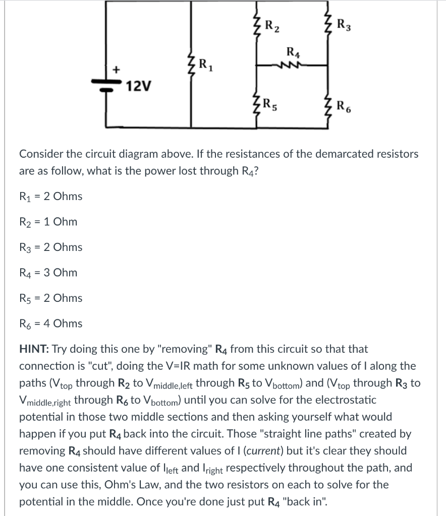 Solved R₂ R3 R4 4R, Z 12V ZR5 RO Consider the circuit | Chegg.com