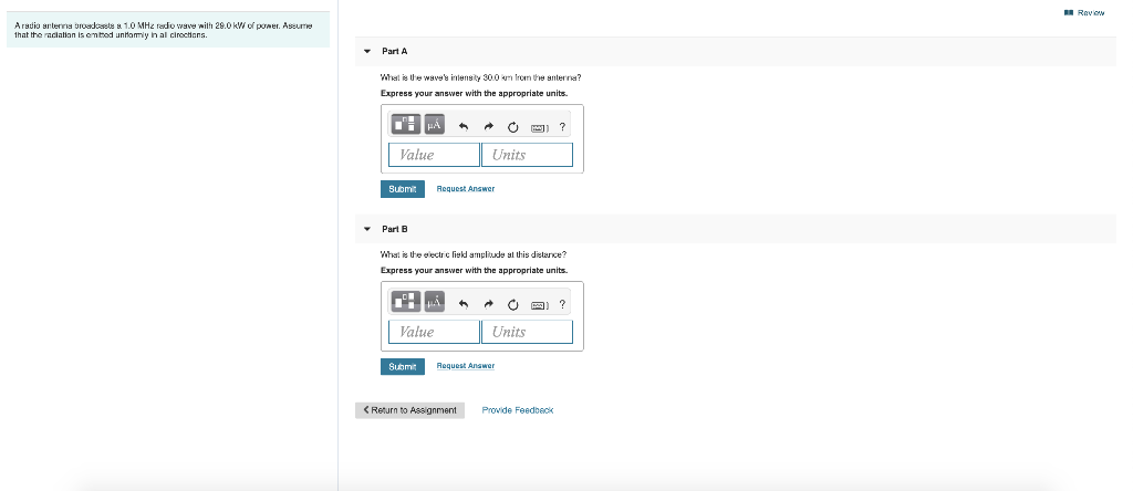 Solved Review Arevio anterna dels 10 MHC to wave with 29.0 | Chegg.com