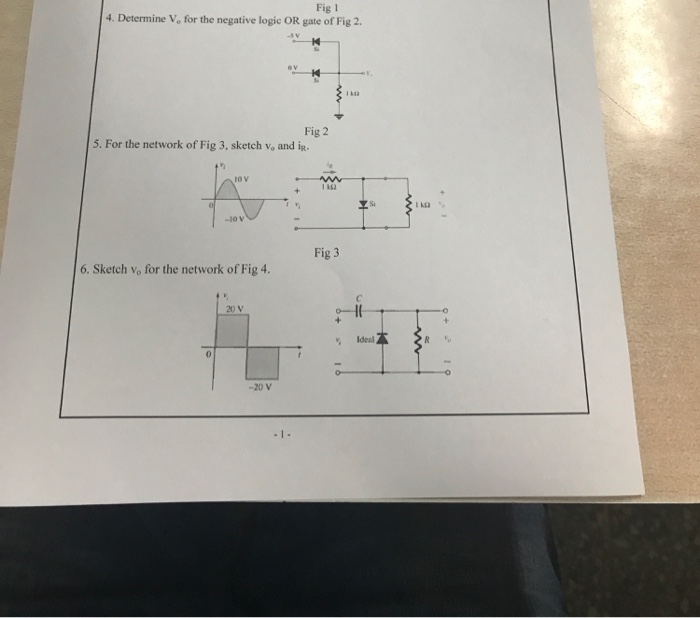 Solved Determine V_0 for the negative logic OR gate of Fig | Chegg.com