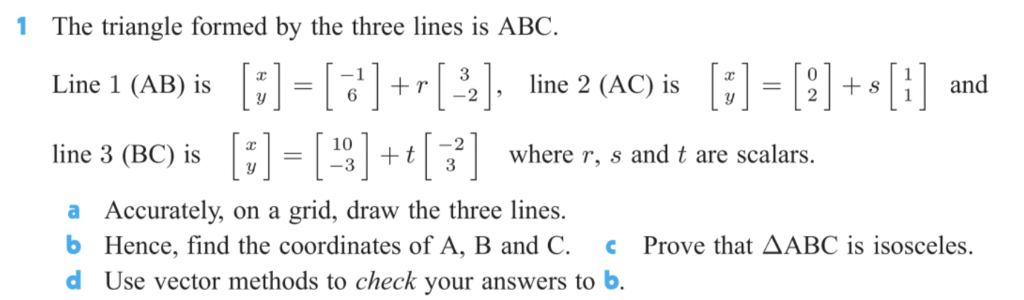 Solved The triangle formed by the three lines is ABC. Line | Chegg.com