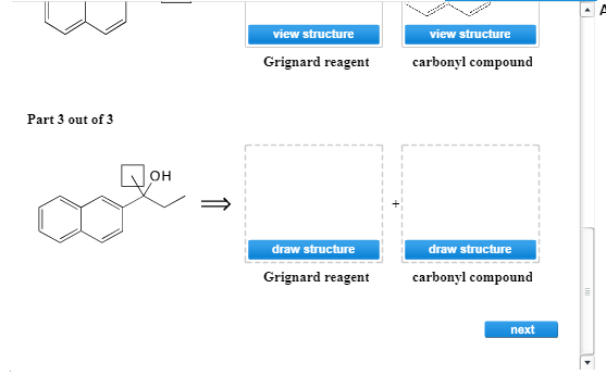 Solved view structure view structure Grignard reagent | Chegg.com