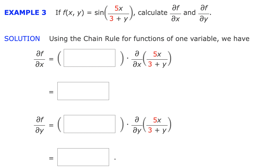 Solved If f(x,y)=sin(3+y5x), calculate ∂x∂f and ∂y∂f | Chegg.com