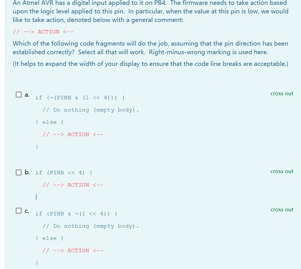 Solved An Atmel AVR has a digital input applied to it on | Chegg.com