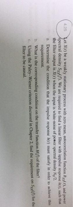 3A stochastic process XC) is defined by x(t) = | Chegg.com