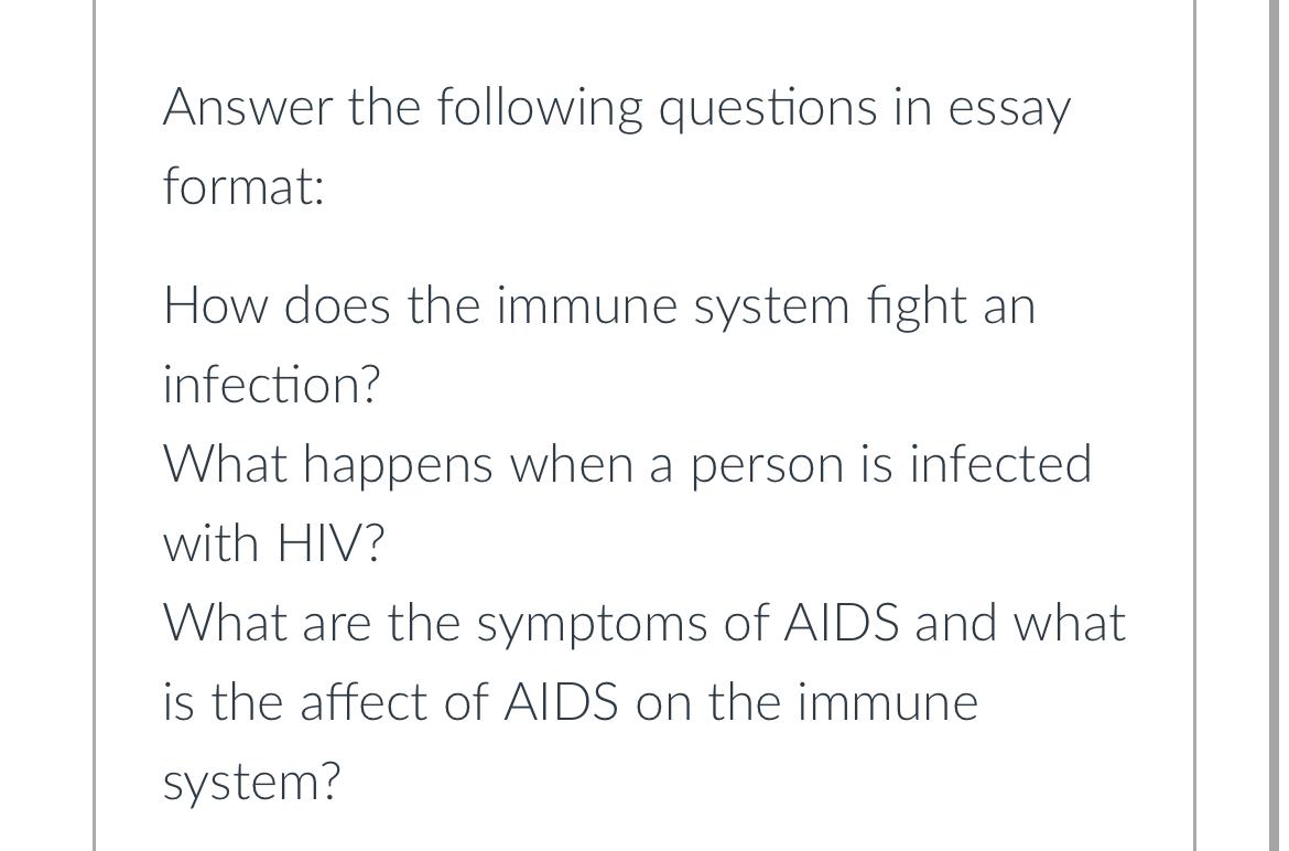 Solved Answer the following questions in essay format: How | Chegg.com