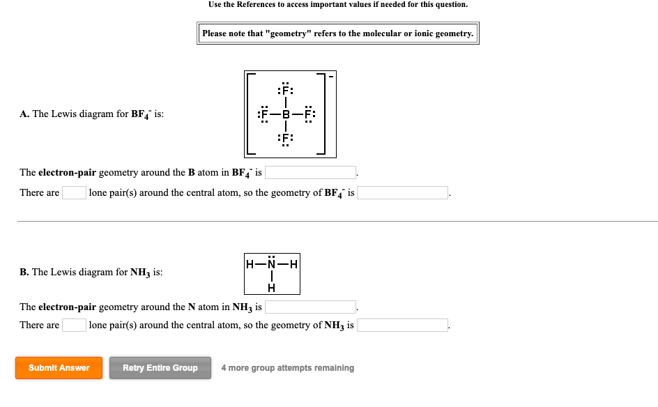 Solved Please note that "geometry" refers to the molecular | Chegg.com