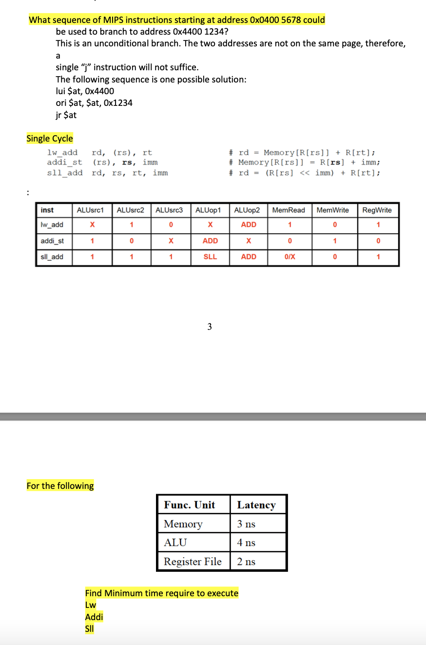 Solved What sequence of MIPS instructions starting at | Chegg.com