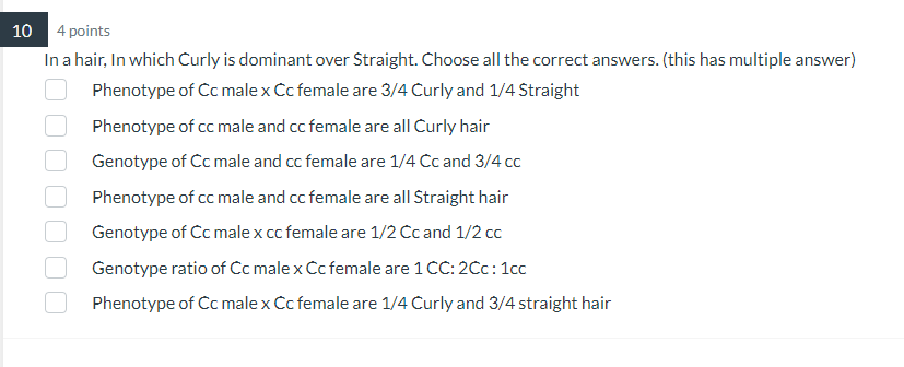 Solved In a hair, In which Curly is dominant over Straight. | Chegg.com