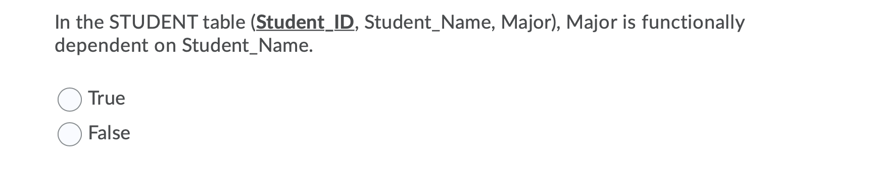 Solved In the STUDENT table (Student_ID, Student_Name, | Chegg.com