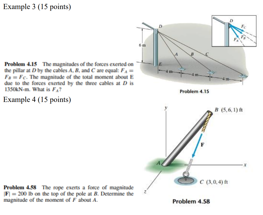 Solved Example 3 (15 ﻿points)Problem 4.15 ﻿The magnitudes of | Chegg.com