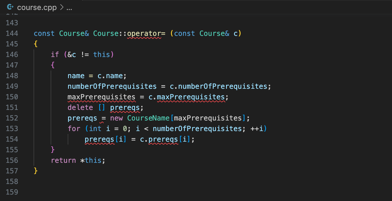 Solved course.cpp >… \#include "course.h" \#include | Chegg.com