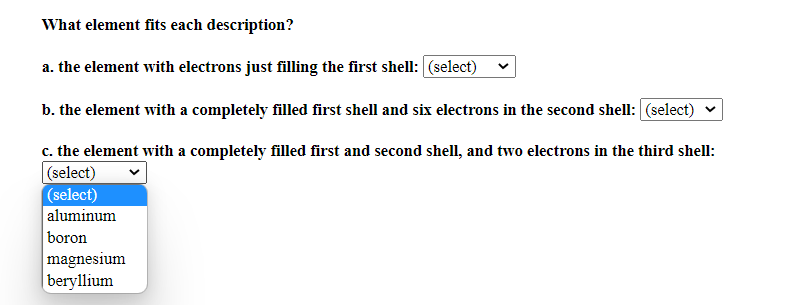 Solved What element fits each description? a. the element | Chegg.com