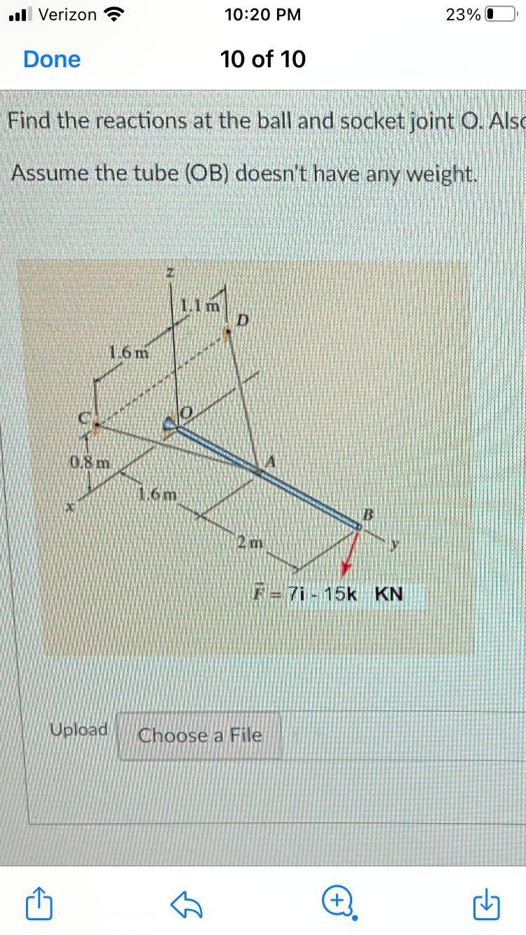 Solved Find the reactions at the ball and socket joint O. | Chegg.com