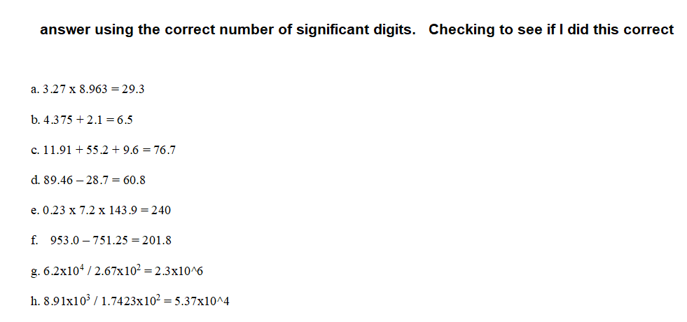 Solved answer using the correct number of significant | Chegg.com