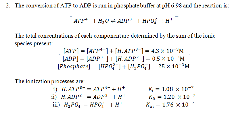 Solved 2. The conversion of ATP to ADP is run in phosphate | Chegg.com