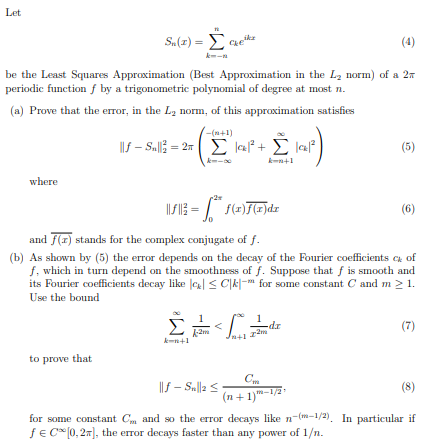 Solved Let Su(3) = center be the Least Squares Approximation | Chegg.com