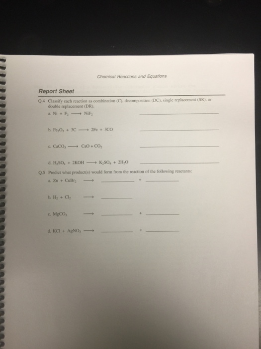 Solved Classify each reaction as combination (C), | Chegg.com