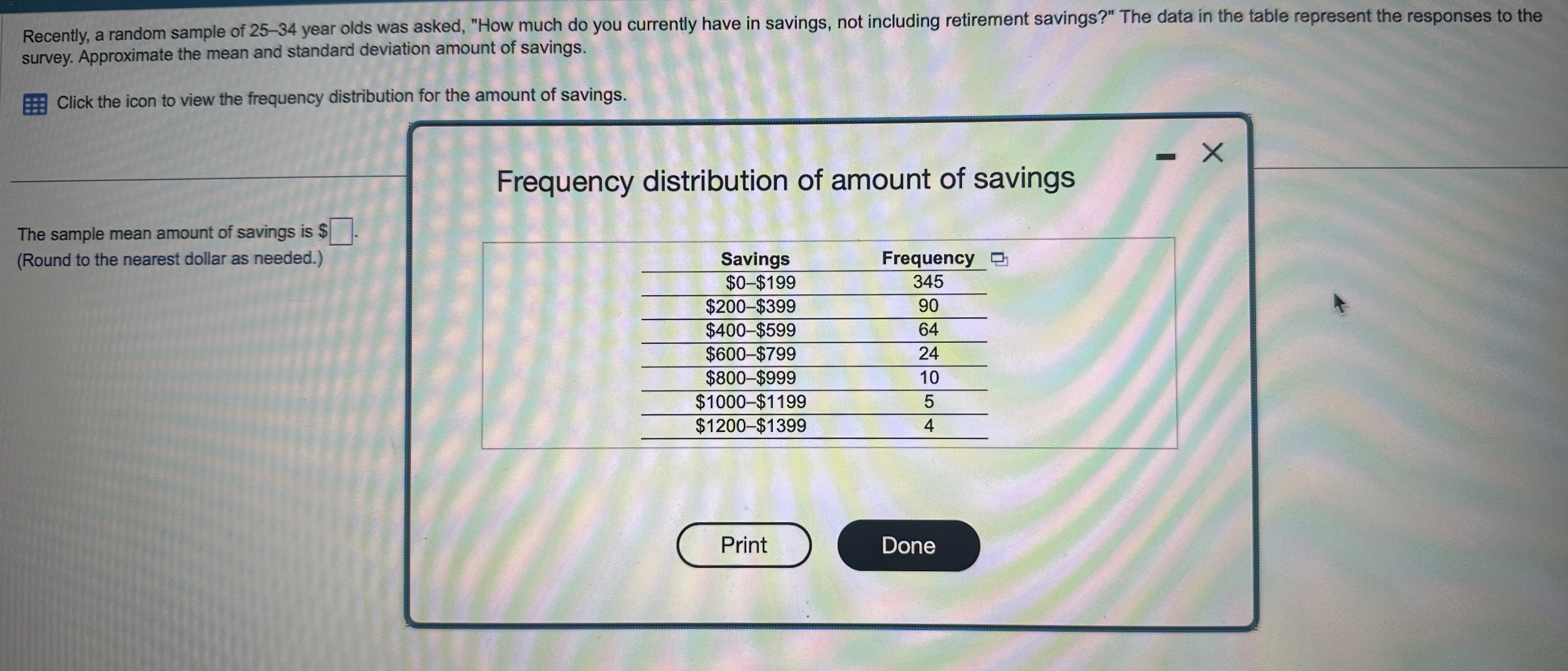 Solved survey. Approximate the mean and standard deviation | Chegg.com