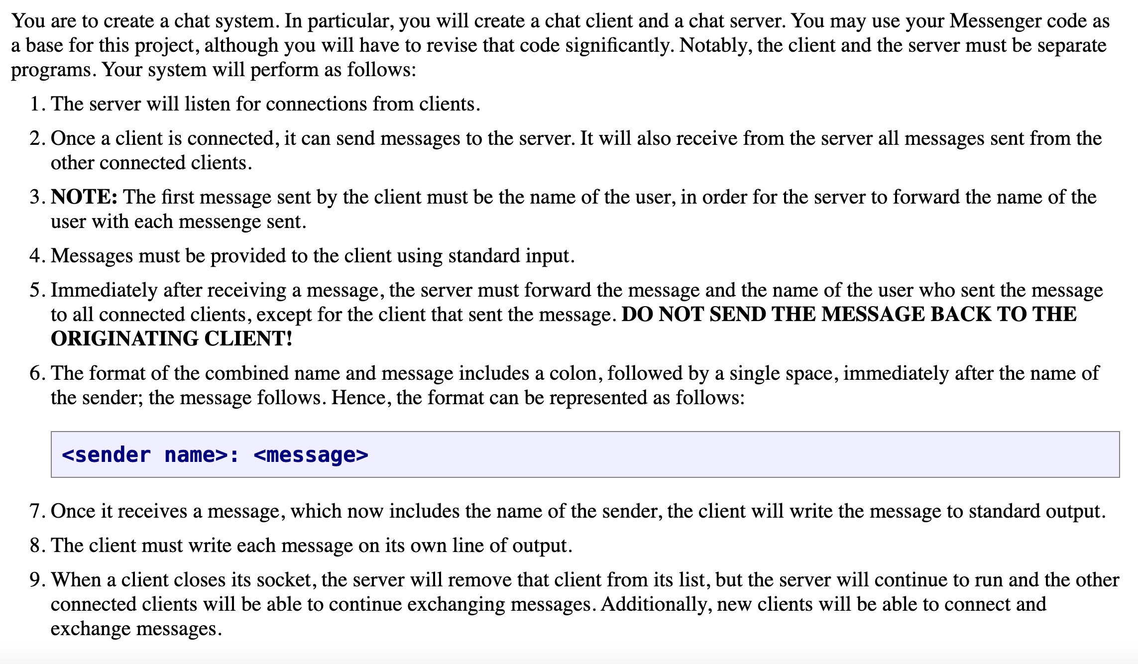 You are to create a chat system. In particular, you | Chegg.com