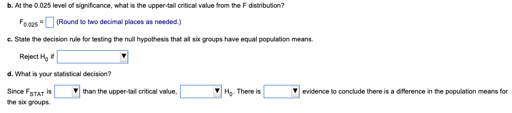 Solved An experiment has a single factor with six groups and | Chegg.com