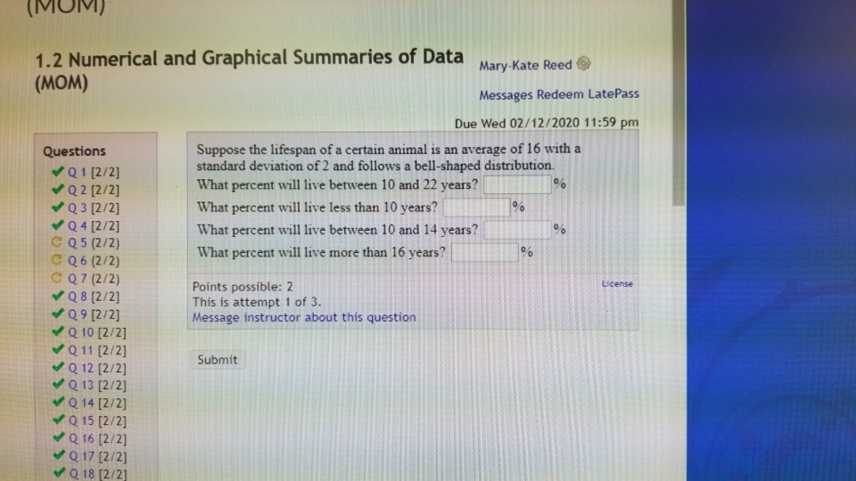 Solved (MUM) 1.2 Numerical and Graphical Summaries of Data | Chegg.com