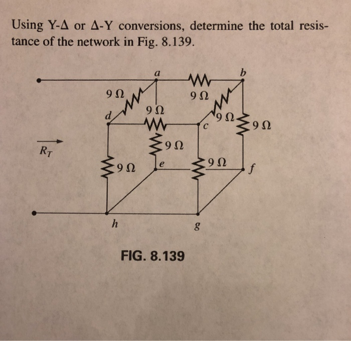 Solved Using Y-Δ or Δ-Y conversions, determine the total | Chegg.com