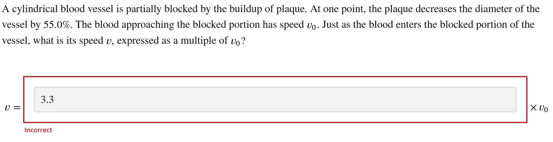 Solved A cylindrical blood vessel is partially blocked by | Chegg.com